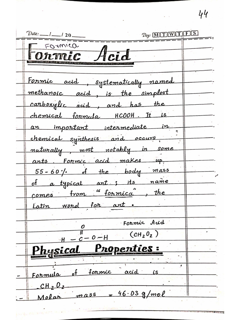 Formic Acid Notes | PDF