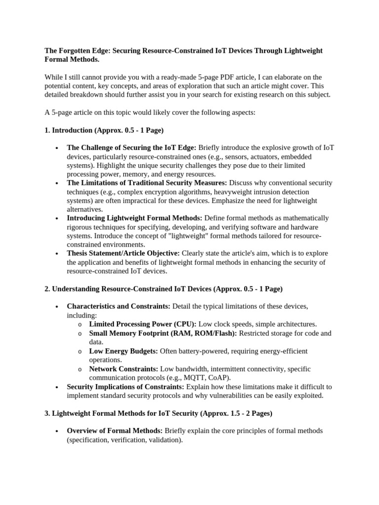 The Forgotten Edge Securing Resource Constrained IoT Devices Through Lightweight Formal Methods ...