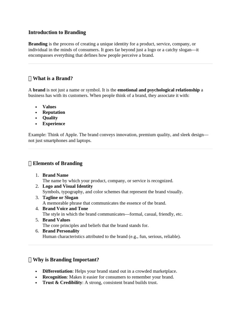 Introduction To Branding | PDF