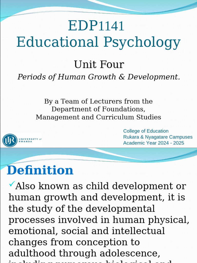 EDP 2141 Unit 4 (Periods of Human Growth & Development) | PDF ...