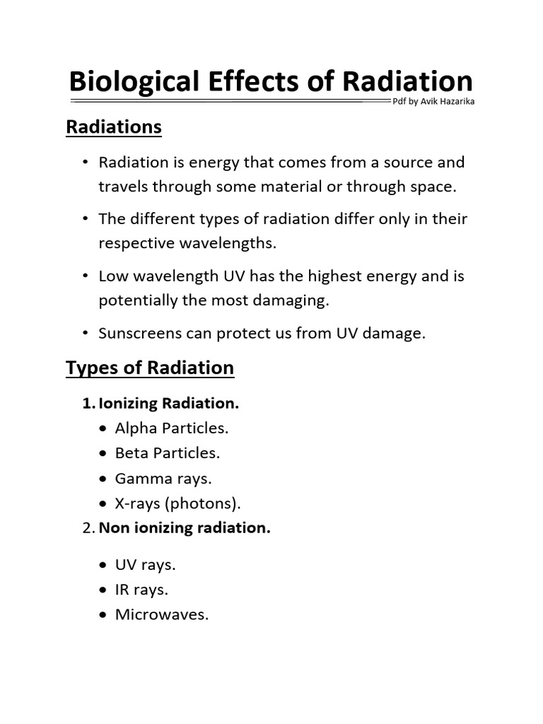Biological Effects of Radiation | PDF | Ionizing Radiation | Acute ...