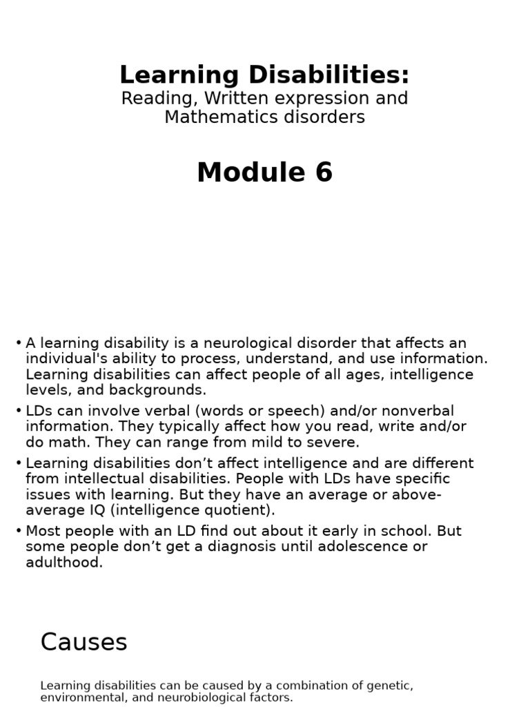 Learning Disabilities | PDF | Learning Disability | Dyslexia