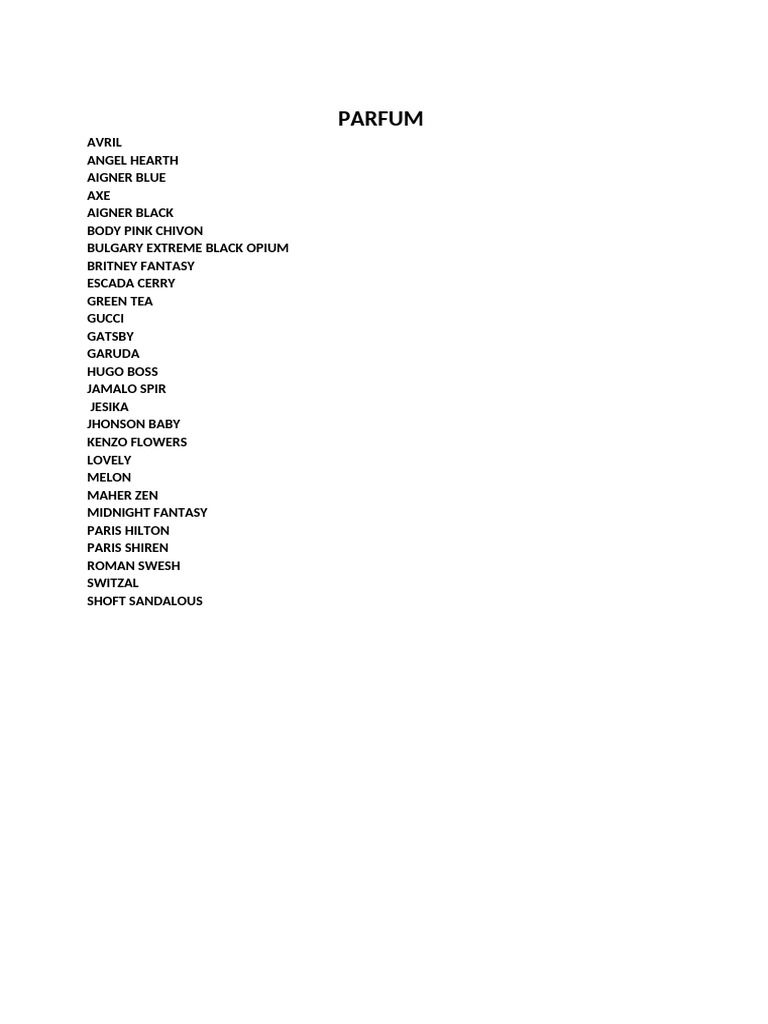 Parfum | PDF