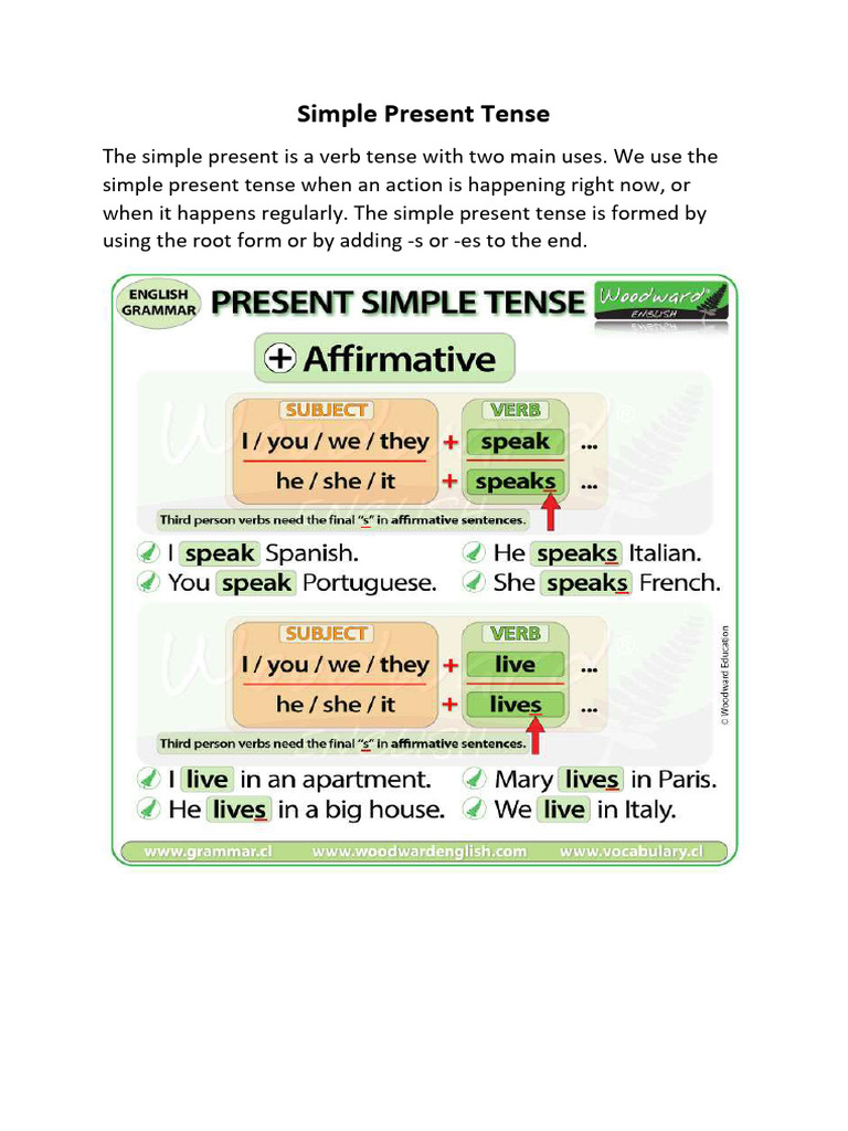 Understanding Simple Present Tense | PDF