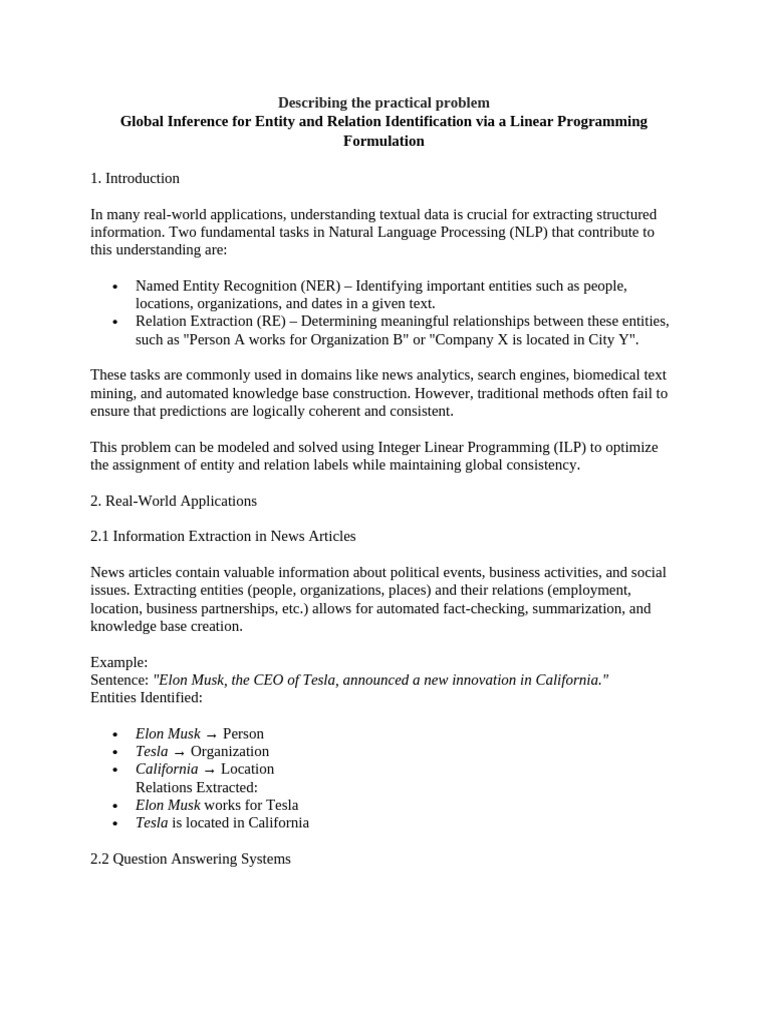 Describing The Practical Problem | PDF | Linear Programming | Learning