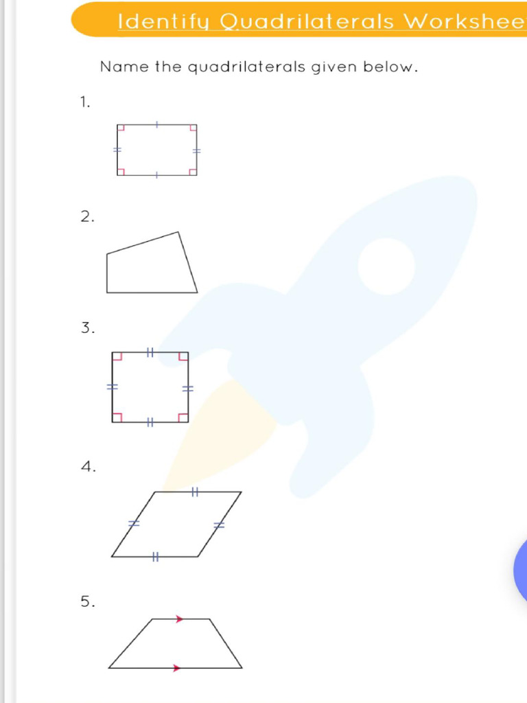Types of Quadrilateral Worksheet 1 | PDF