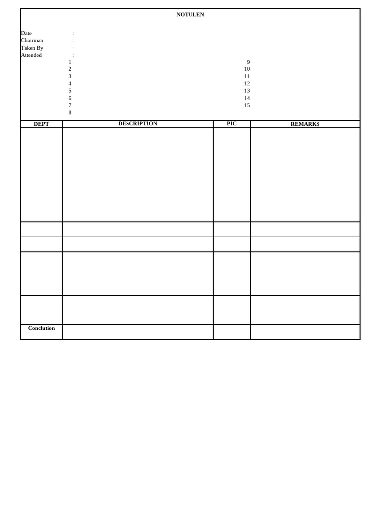 Notulen Template | PDF