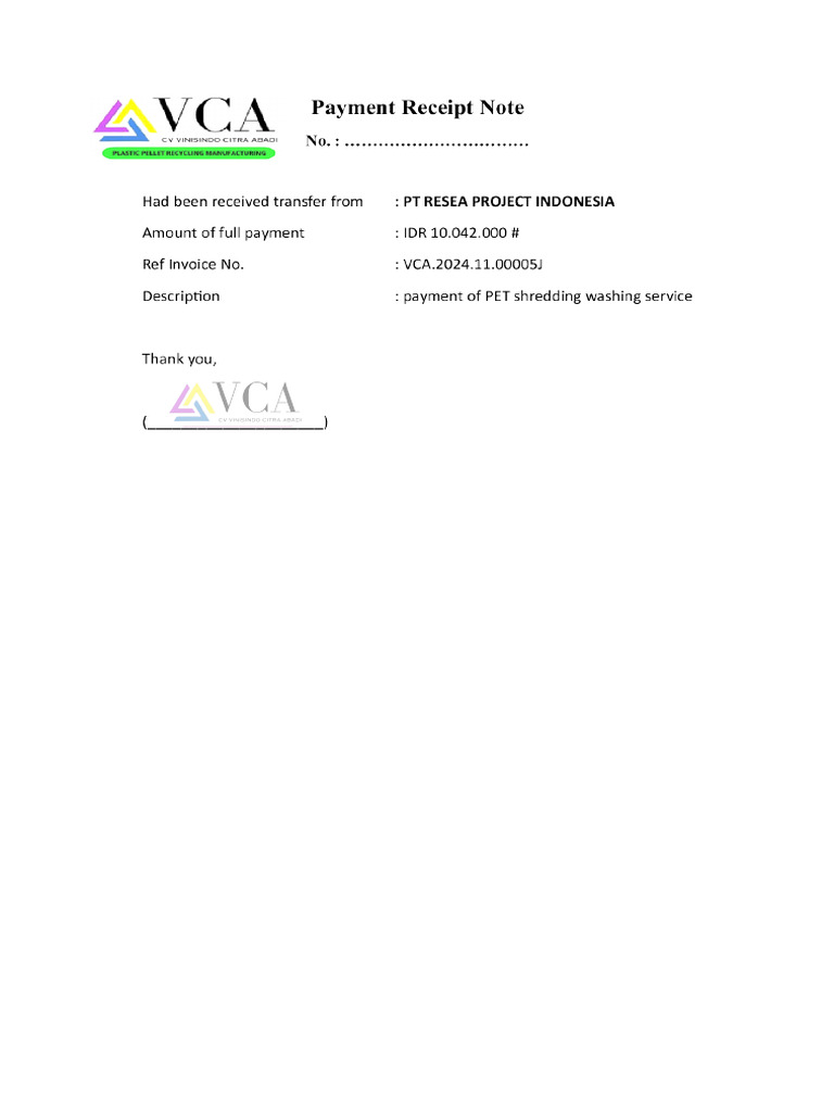 Payment Receipt Note | PDF