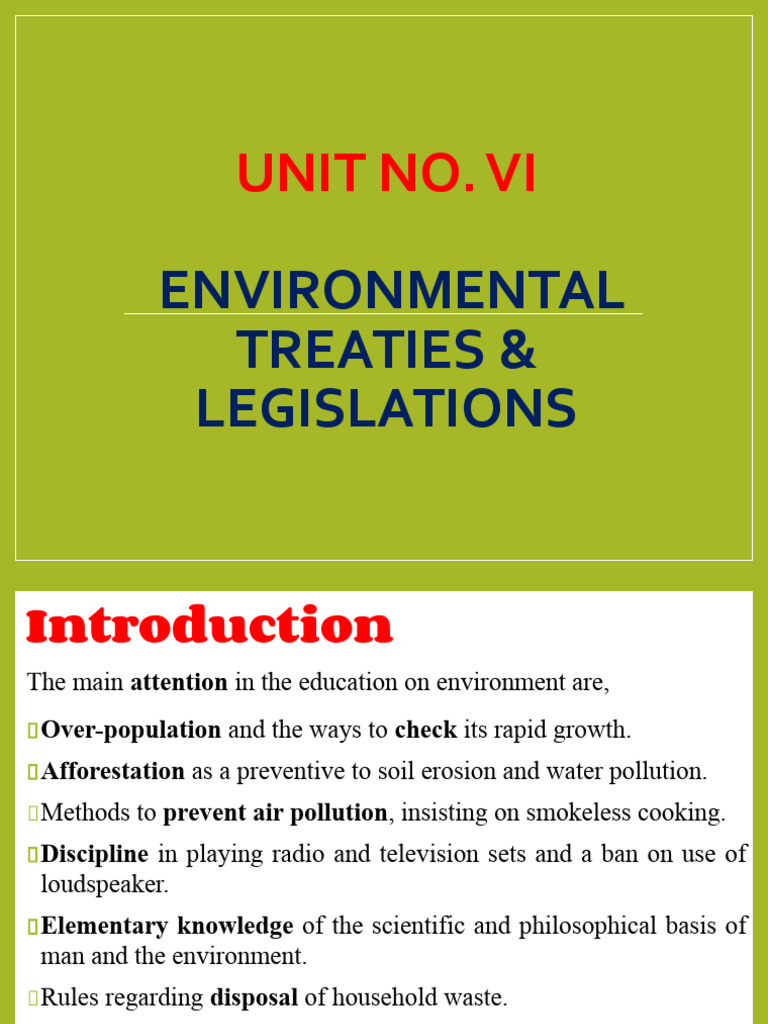 Environmental Treaties and Laws in India | PDF | Kyoto Protocol | Waste
