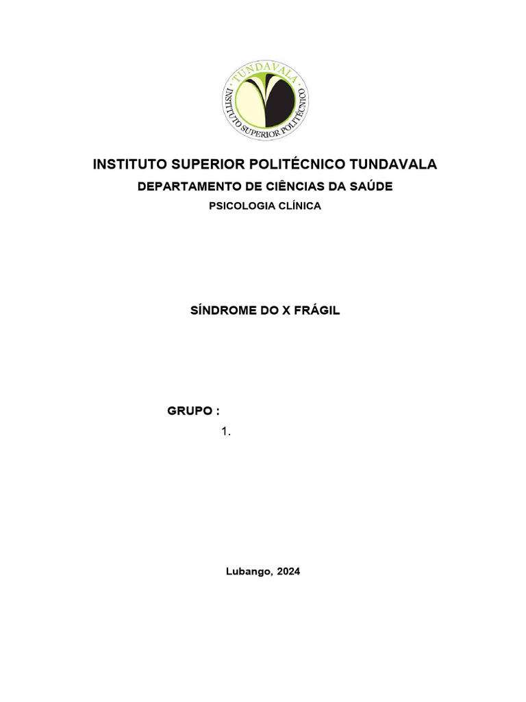 Sxf-Sindrome Do X Fragil | PDF | Transtorno de déficit de atenção e ...