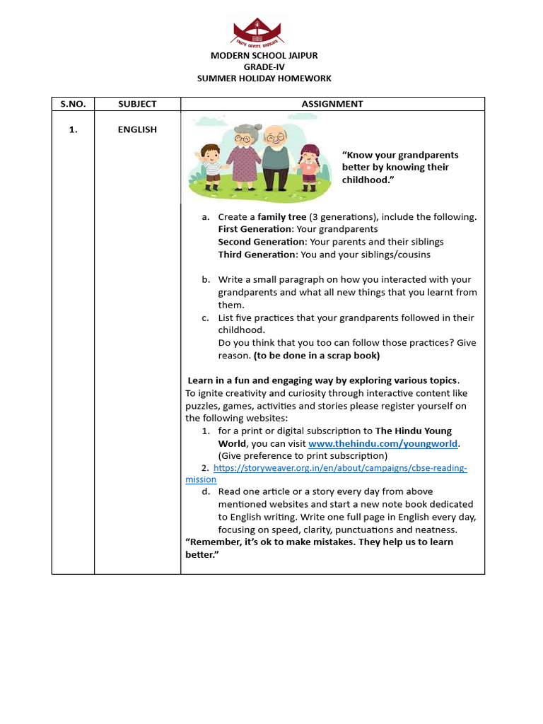 4-Holiday Homework-25-26 | PDF | Division (Mathematics)