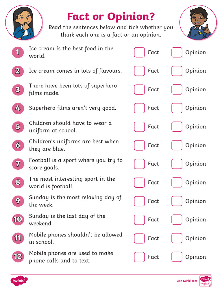 Fact or Opinion Paper Quiz Ver 1 | PDF