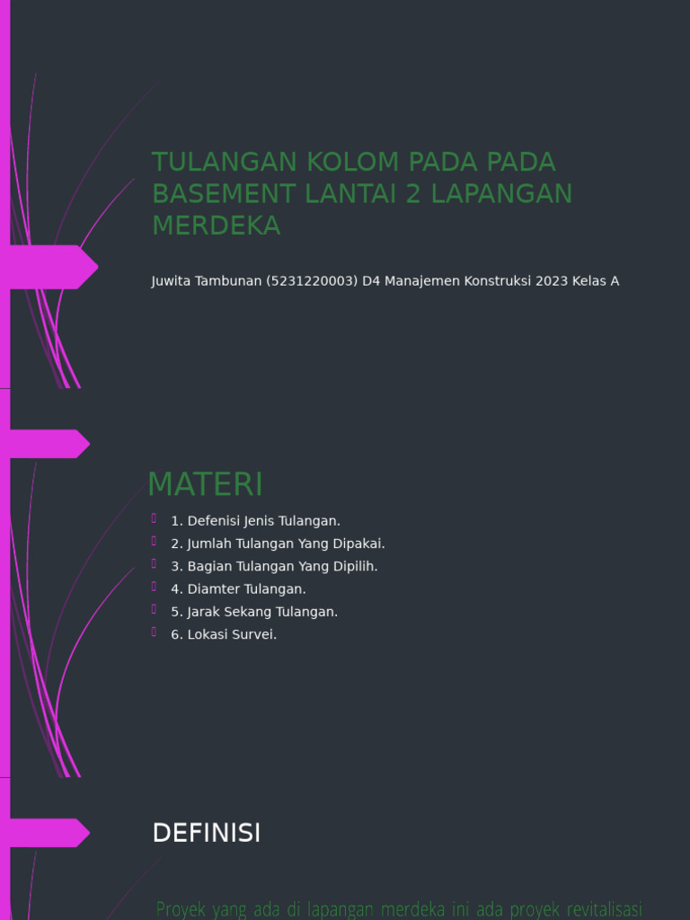 TULANGAN KOLOM PADA PADA BASEMENT LANTAI 2 LAPANGAN | PDF