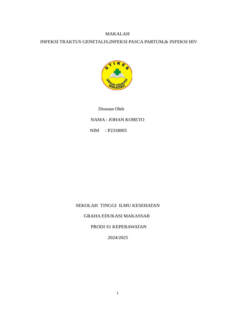 Infeksi Genital, Pasca Partum, dan HIV | PDF