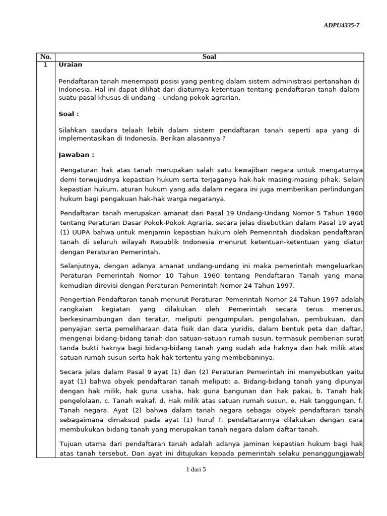 Administrasi Pertanahan | PDF