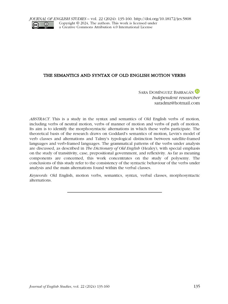 Semantics_and_Syntax_of_Old_English_Motion_Verbs | PDF | Syntax | Semantics