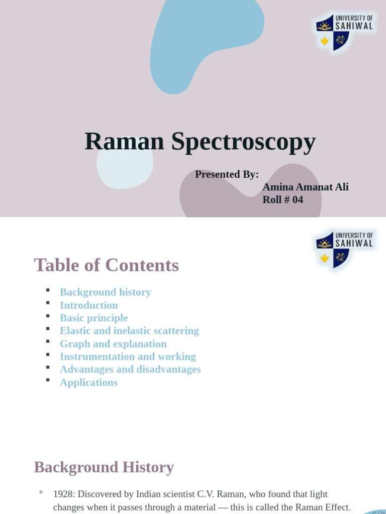 Raman Spectroscopy Roll No 4 | PDF | Raman Spectroscopy | Scattering