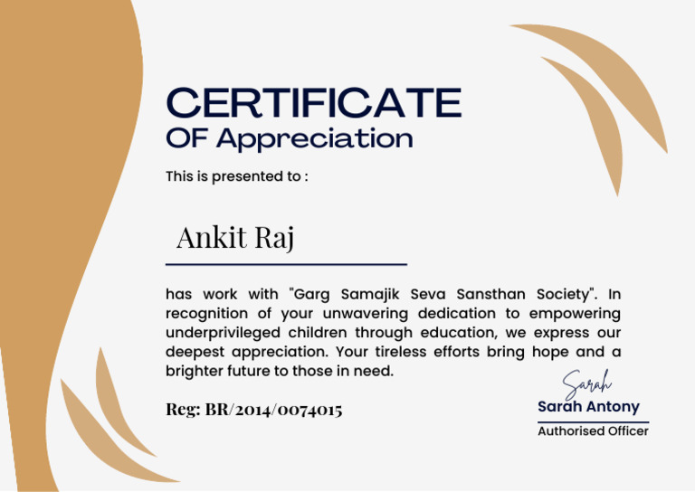 Ankit Raj Ngo Certificate | PDF
