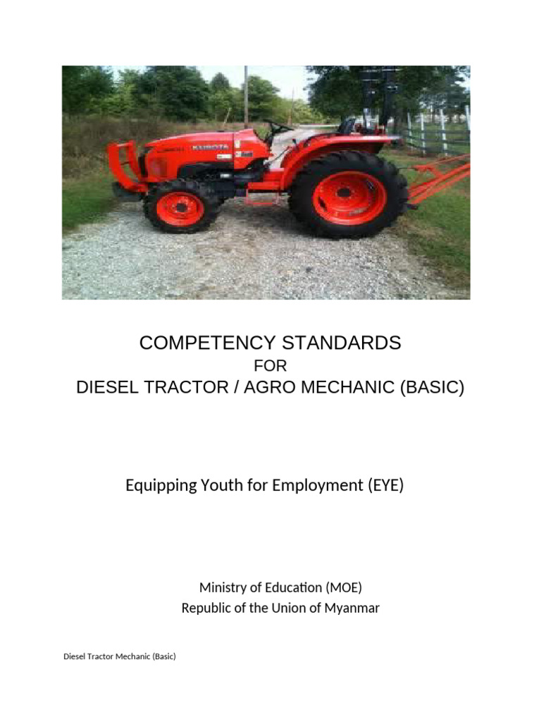 CS For Diesel Tractor Mechanic (Basic) | PDF | Occupational Safety And ...