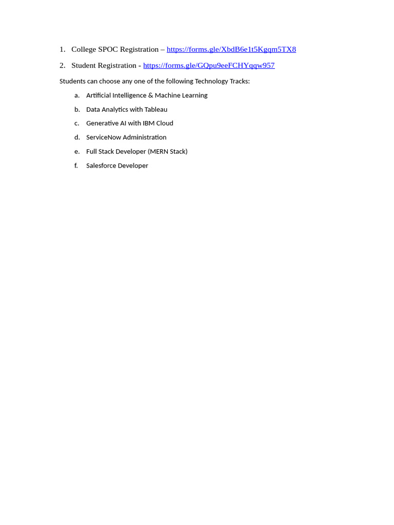 College SPOC Registration | PDF