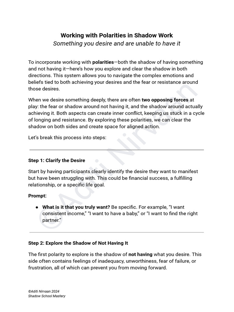 Working With Polarities in Shadow Work | PDF | Psychology | Behavioural ...