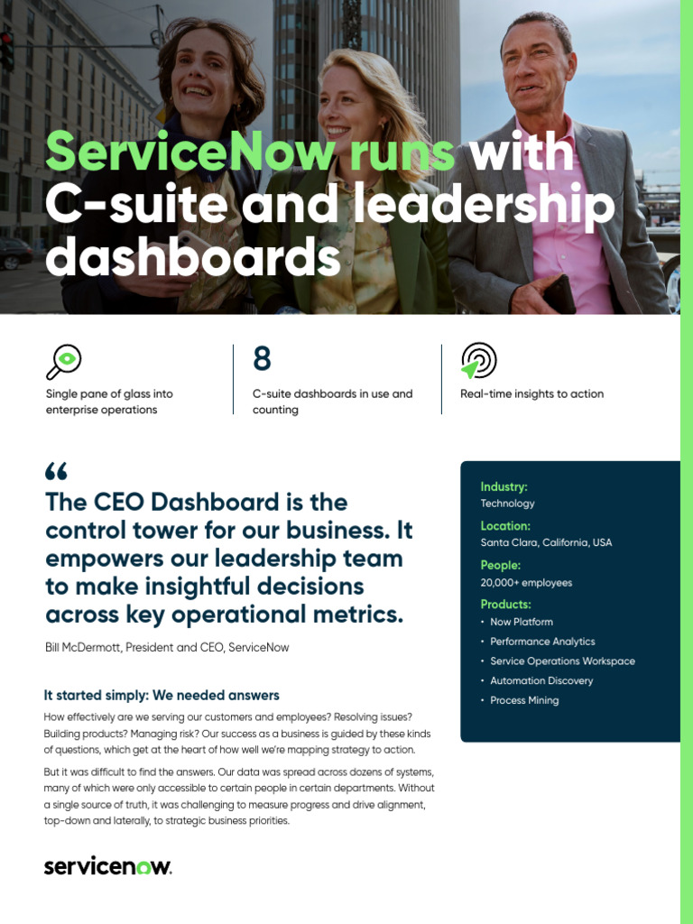 ServiceNow CEO Dashboard Insights | PDF | Business | Information Technology