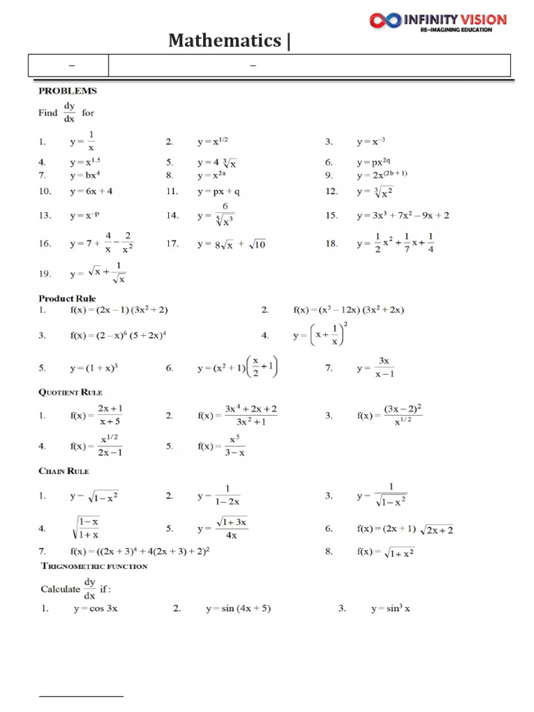 Assignment-2_Differentiation (Basic Mathematics)_XI_15-May-2025 | PDF