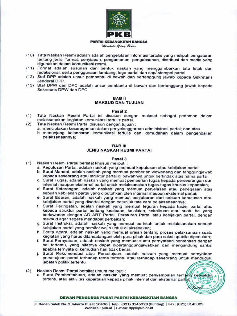 PP No 3 Tata Naskah Resmi Partai no 2 | PDF