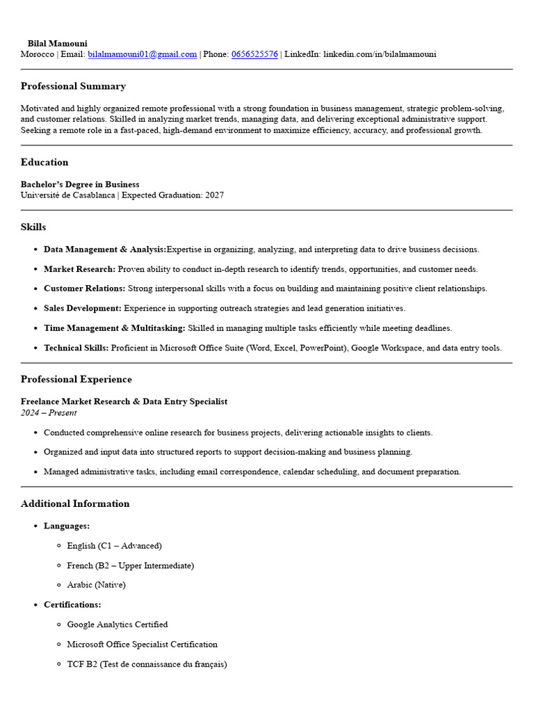 Work CV | PDF