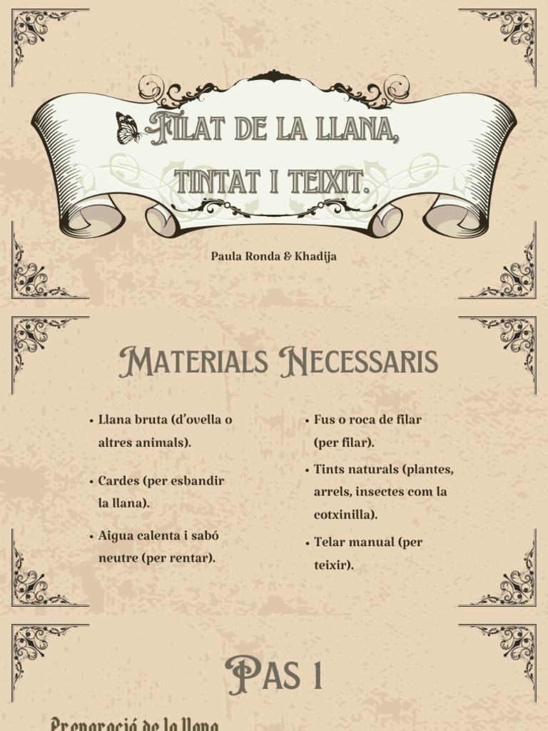 Filat de La Llana, Tintat I Teixit. | PDF