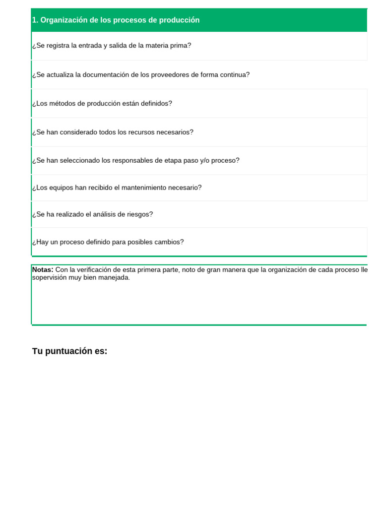 Es MR Checklist Gestion de Calidad | PDF | Calidad (comercial)
