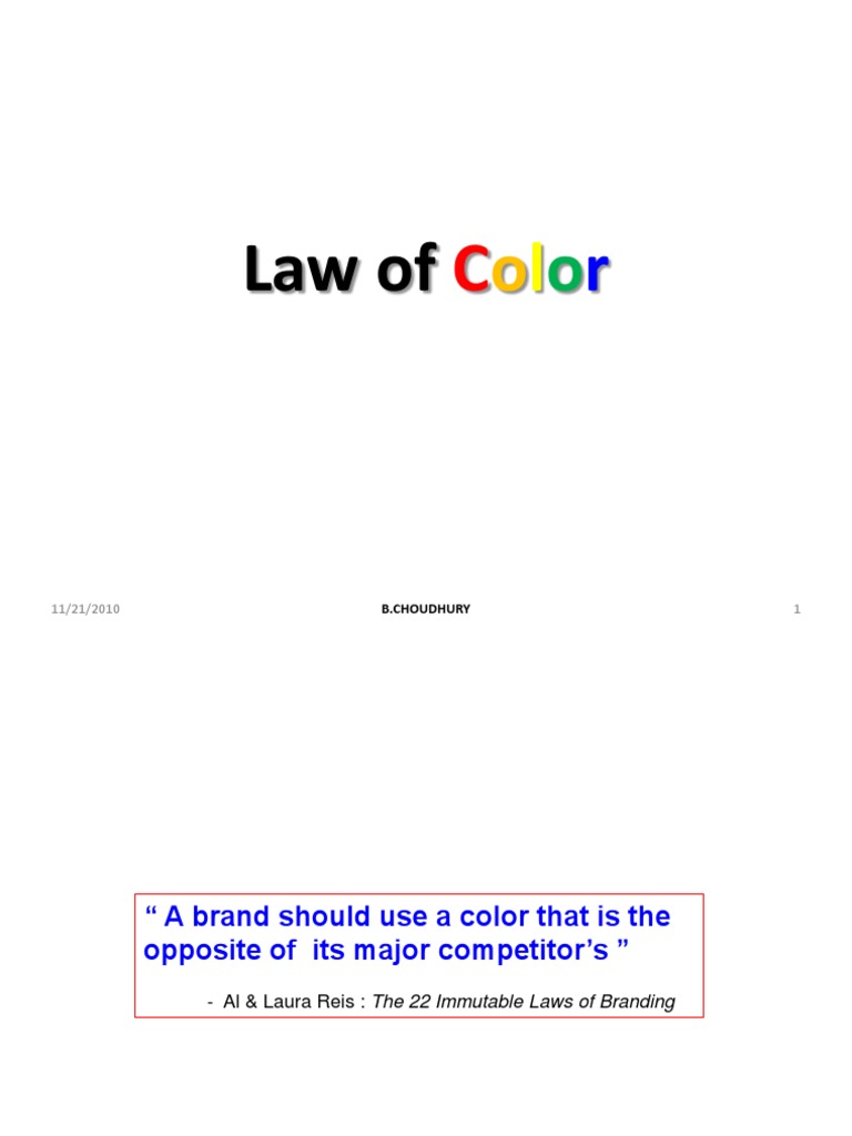Law of Color | PDF | Red | Color
