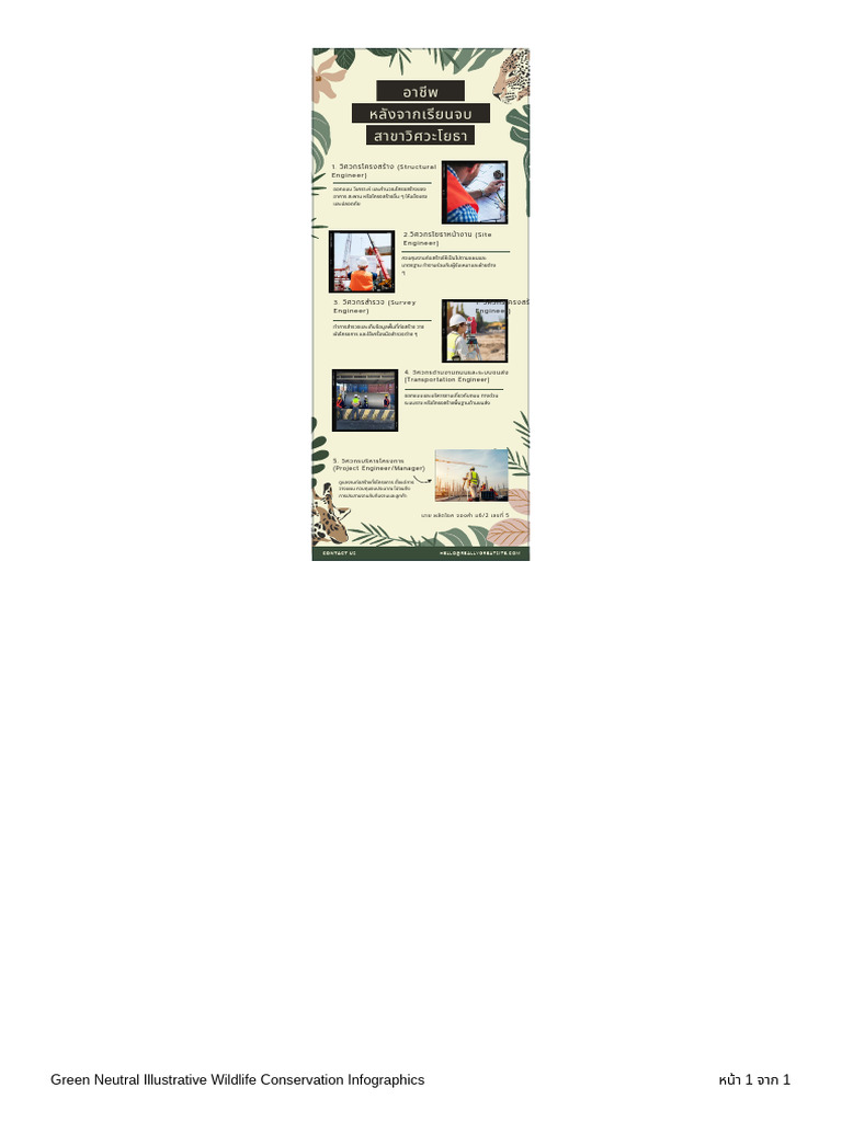 Green Neutral Illustrative Wildlife Conservation Infographics | PDF