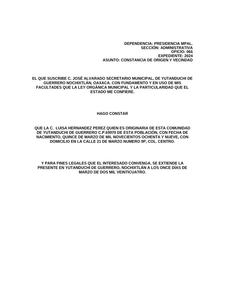 Constancia Luisa | PDF