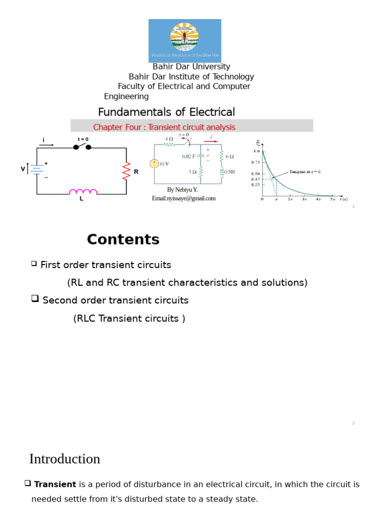 Fundamental E.E - CH-4 Pt-1 Transient Circut Analysis | PDF ...