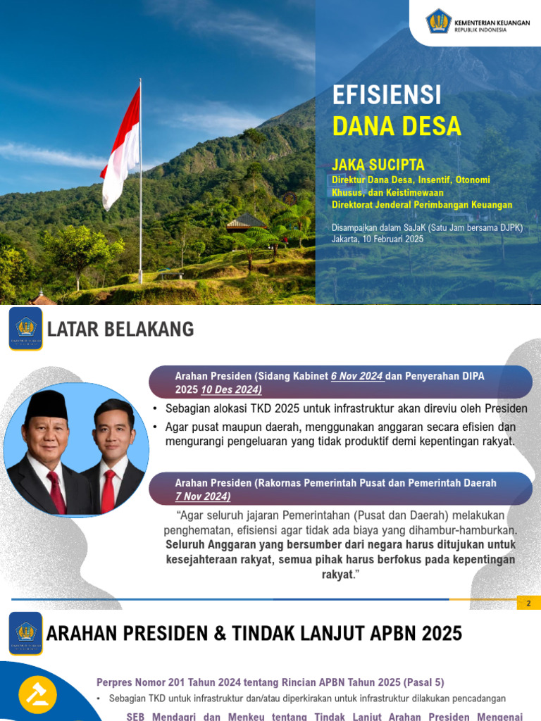 Materi Sajak Pencadangan Dana Desa | PDF