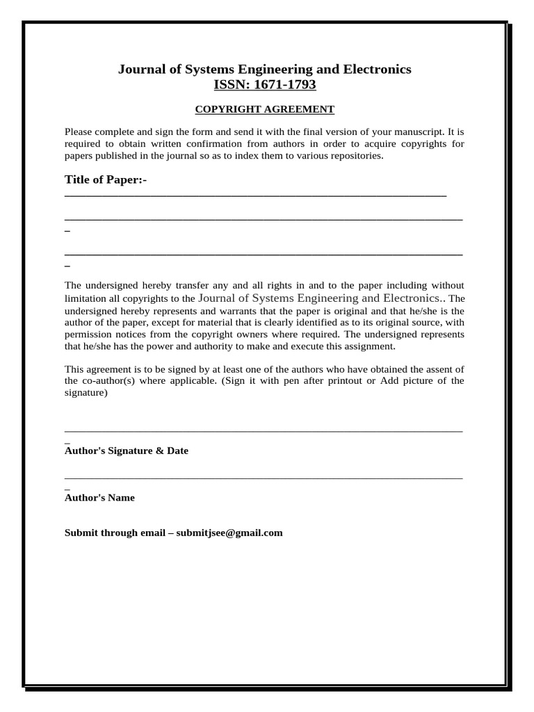 JSEE Copyright Form | PDF