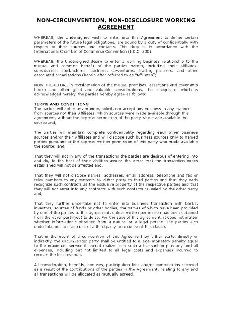 NCND Agreement | PDF | Signature | Non Disclosure Agreement