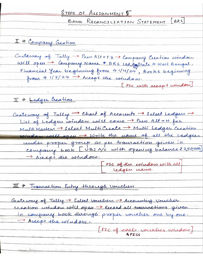 Steps of Tally Assignment 5 | PDF
