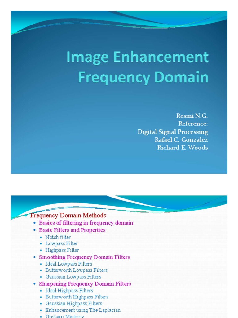Image Enhancement Frequency Domain | PDF | Filter (Signal Processing) | Low Pass Filter