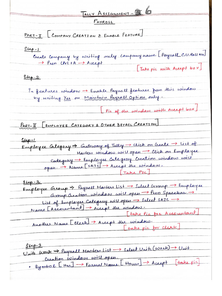 Steps of Tally Assignment 6 | PDF