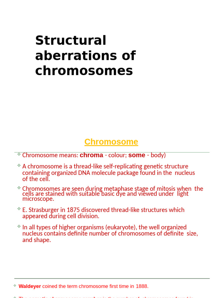 Structural Aberrations of Chromosomes GP 102 | PDF | Ploidy | Gene ...