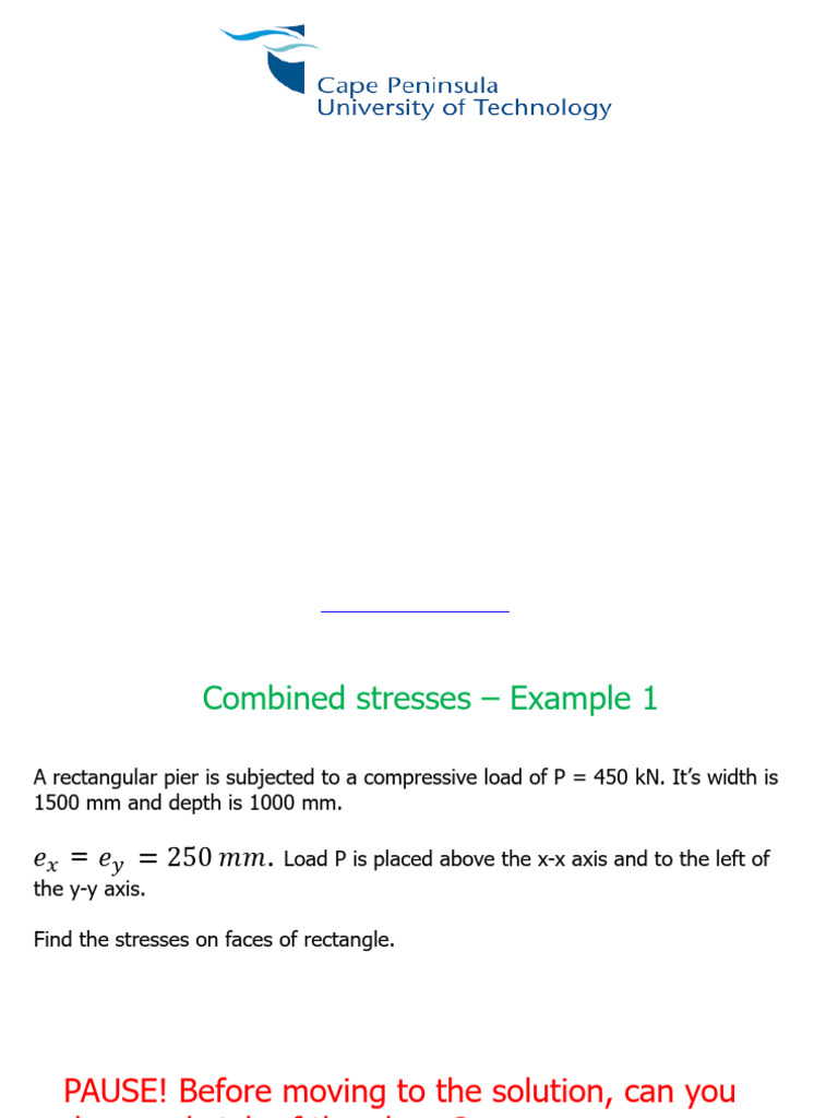 Combined Stresses in Civil Engineering | PDF