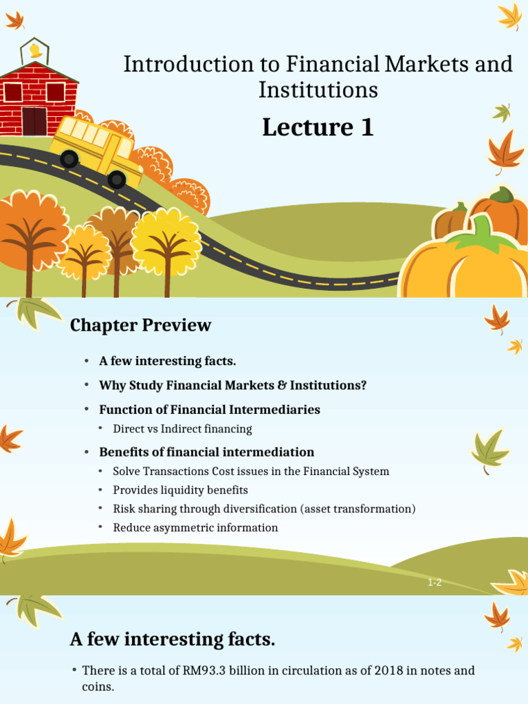 Lecture 1 - Overview of The Financial System | PDF | Financial Markets | Financial Intermediary