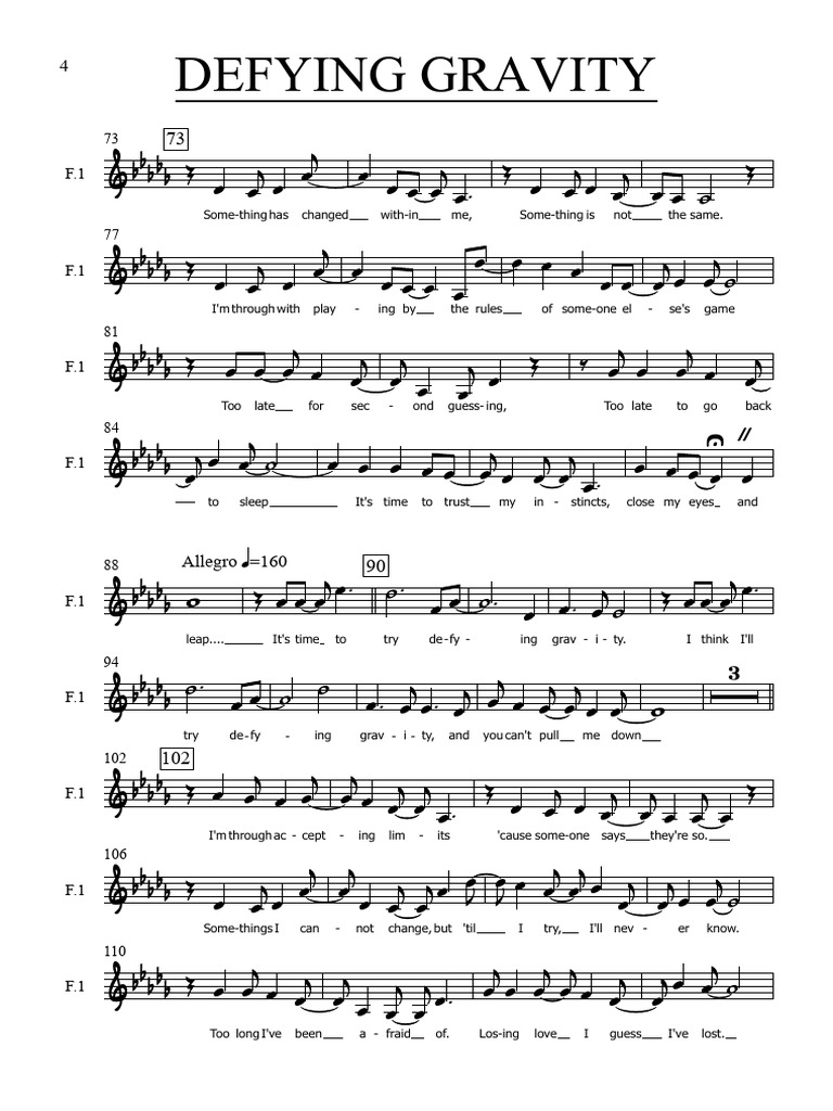 Defying Gravity (Vocal Score) | PDF