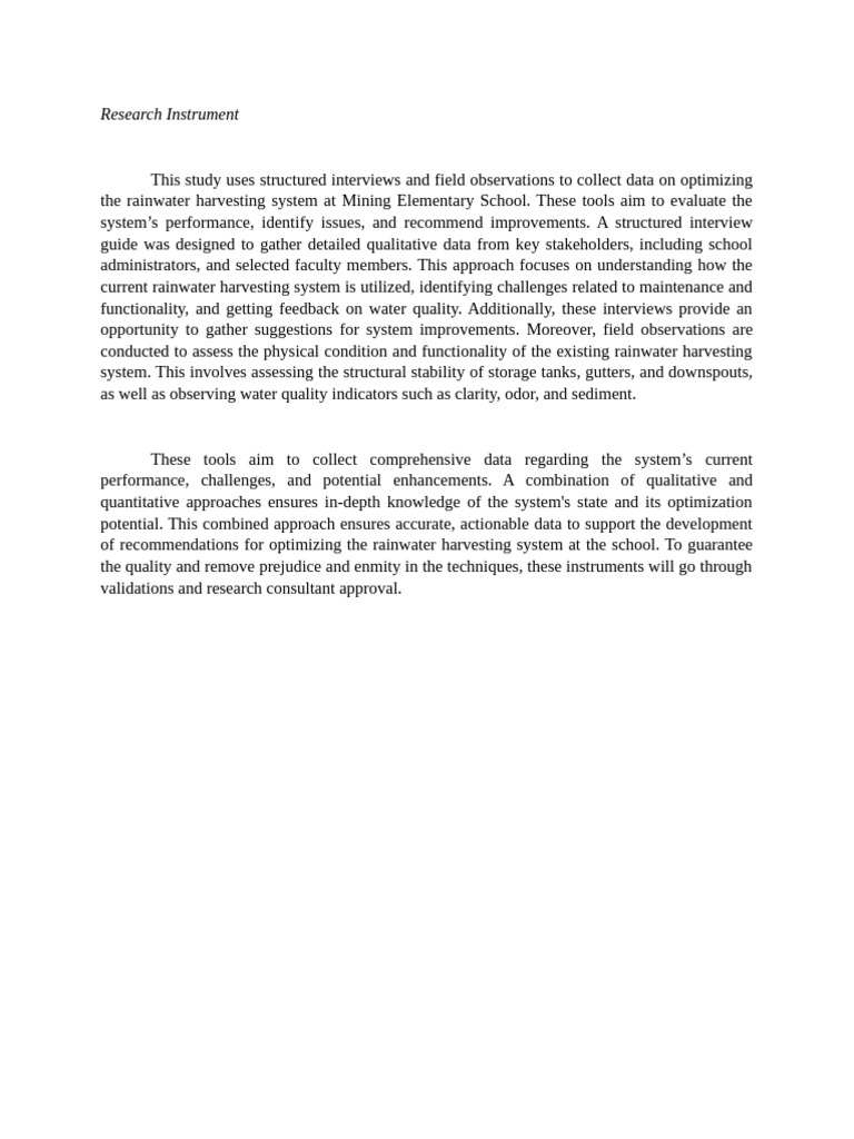 Research Instrument (REVISION) | PDF | Qualitative Research