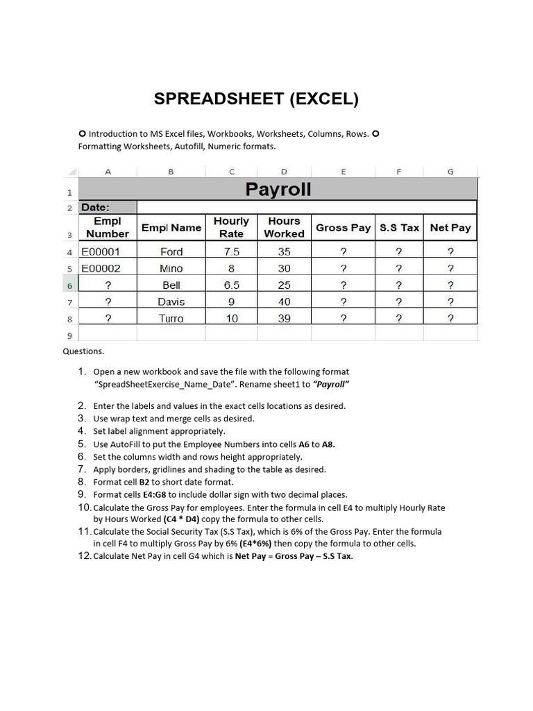 Excel Practice Exercises for Beginners | PDF