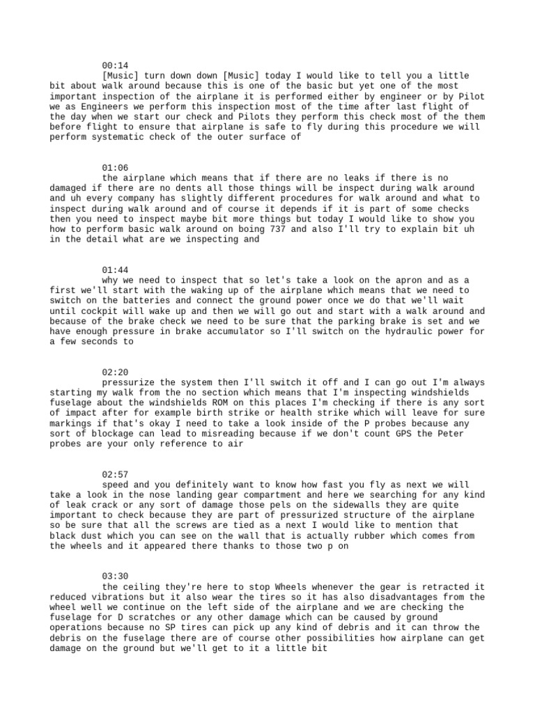 Walk-Around Inspection - Essential Safety Check | PDF | Landing Gear | Leak