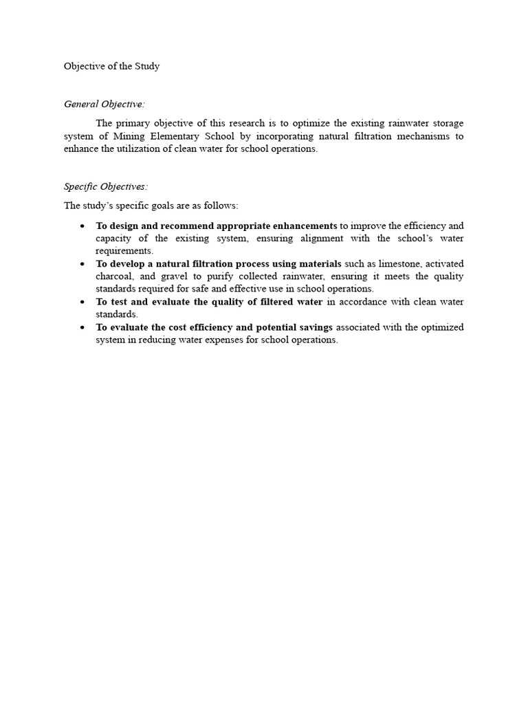Objective of The Study (REVISION) | PDF