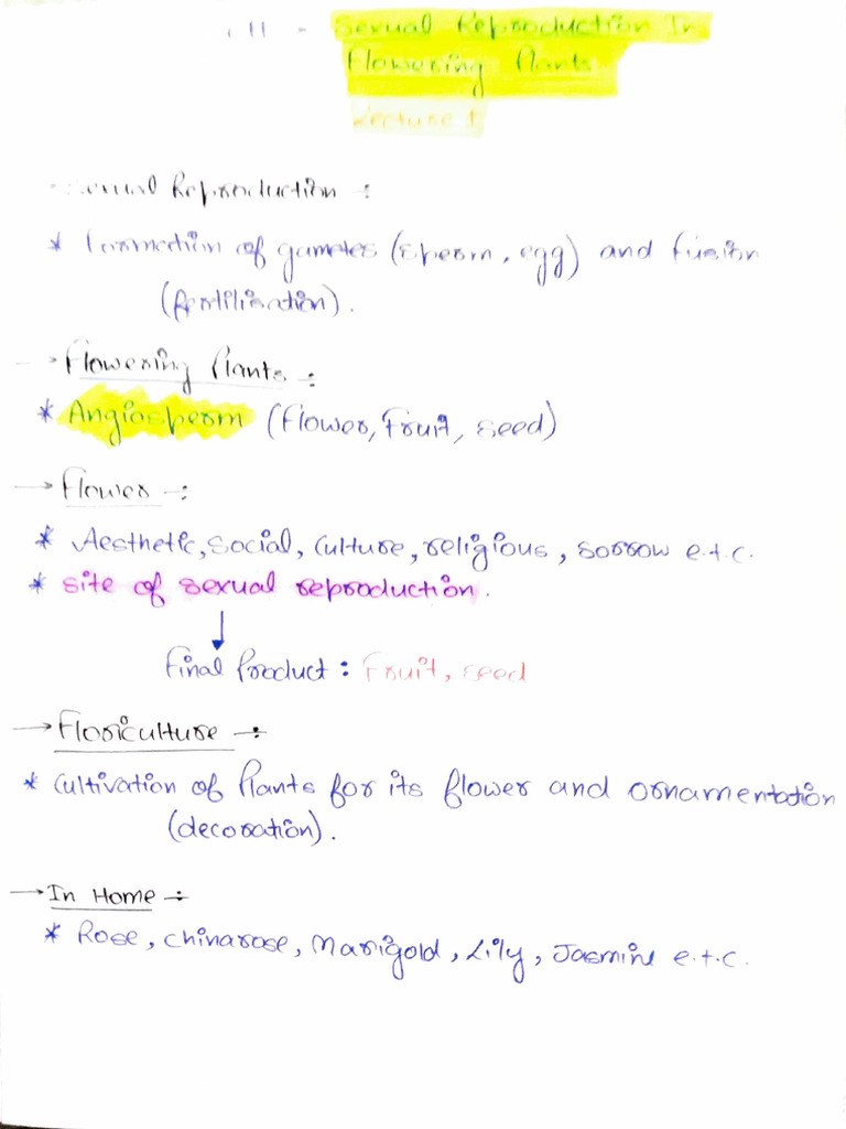 Sexual Reproduction in Flowering Plants - Vedansh | PDF | Biological Interactions | Flowers